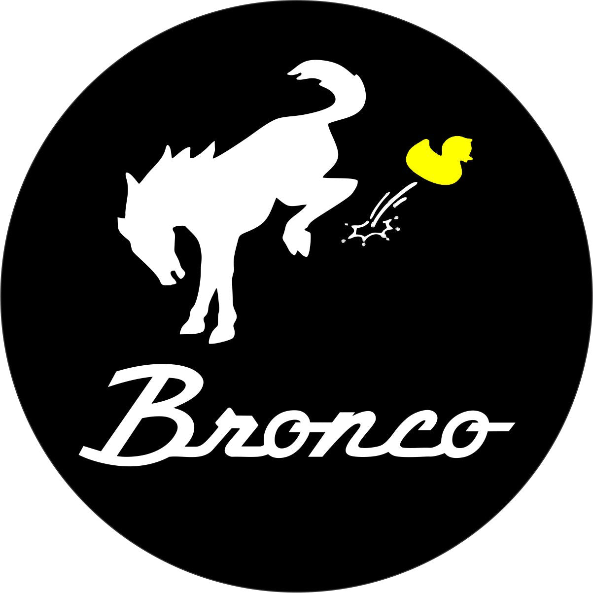 Bronco Bucking a Duck with Bronco Wording Spare Tire Cover Jeep, Bronc ...