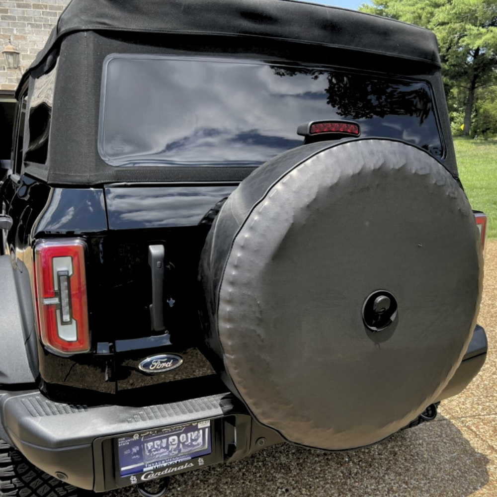 Simple Solid Black Spare Tire Cover - Custom Fit - Without & With ...