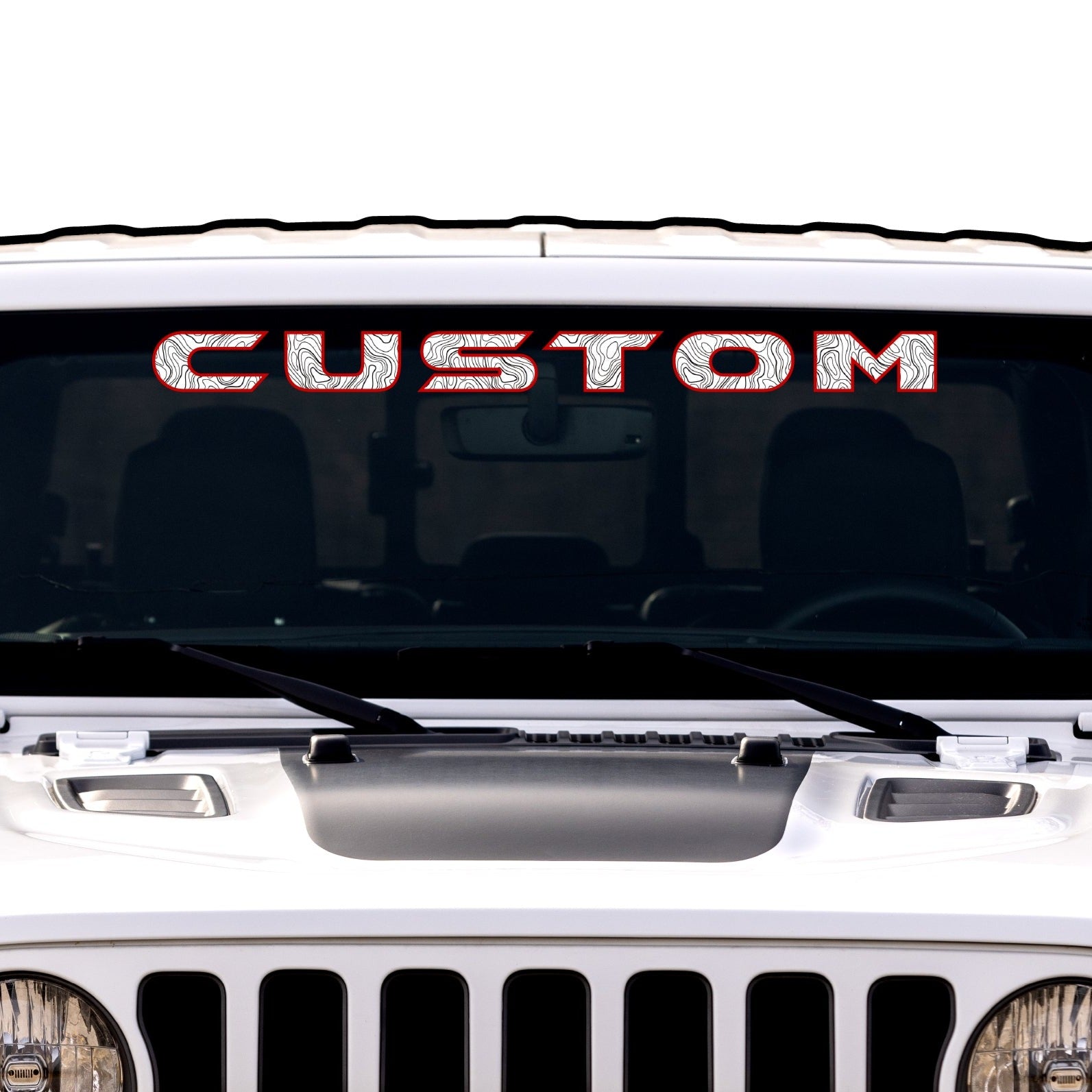 Topographical Windshield Lettering – Spare Tire Cover Shop