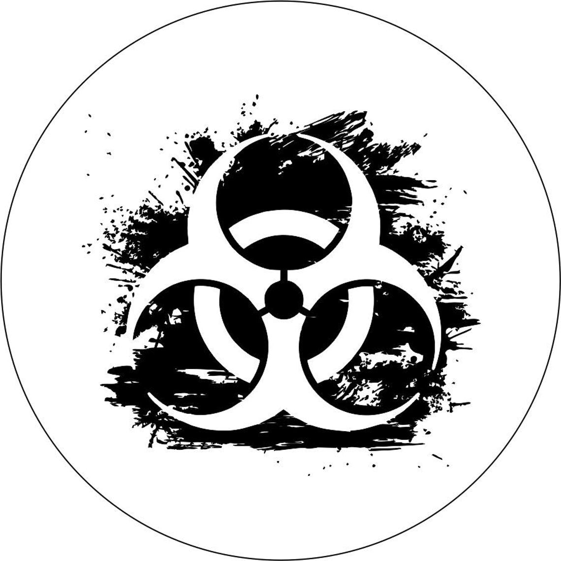 Distressed Bio Hazard Warning Spare Tire Cover Design for All Make & Models